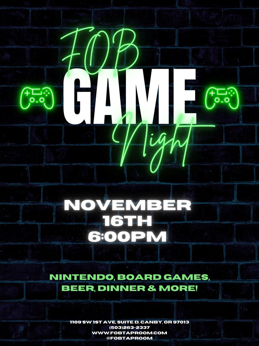 Game Night Returns! – FOB Taproom